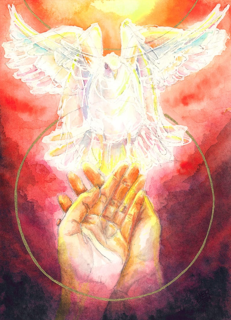 Receive the Holy Spirit - Jennifer Roberts Watercolor